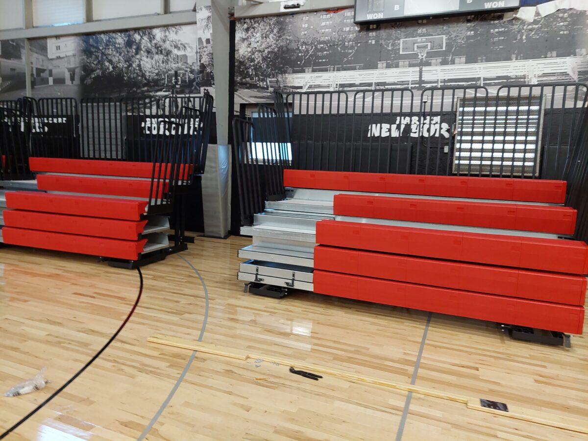 Portable Bleachers - Tilt N' Roll System - Sheridan Seating Inc.